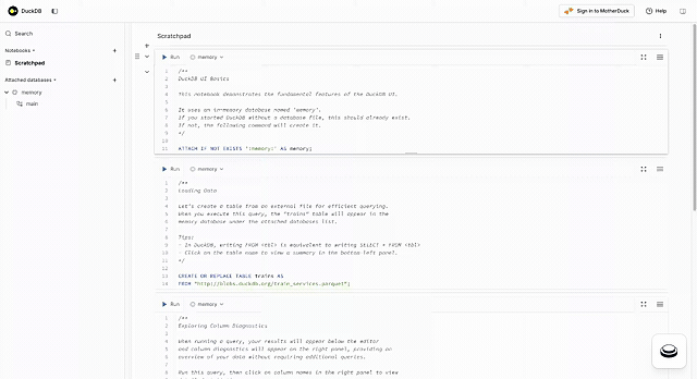 Meet the New DuckDB Local UI: Analyze Data Visually, Right Where It Lives - MotherDuck Blog